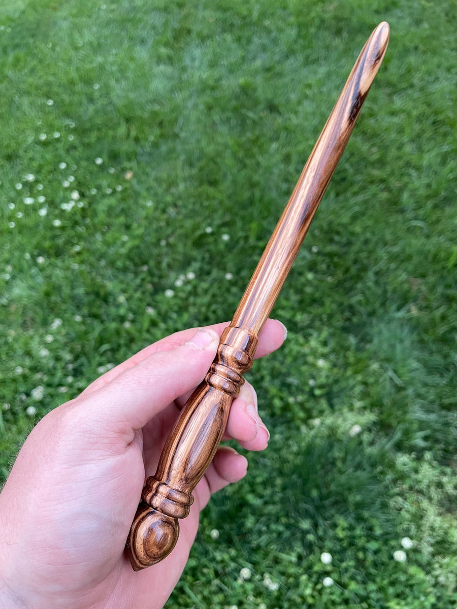 Zebra Wood Wand - Intense Grain – Rumble and Roar Wandmakers